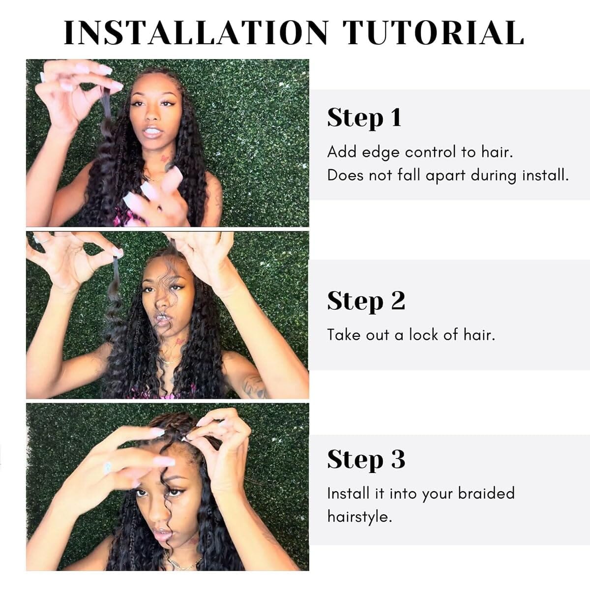 Labhairs 3Packs Human Braiding Hair For Braids Deep Wave Bulk Hair ...