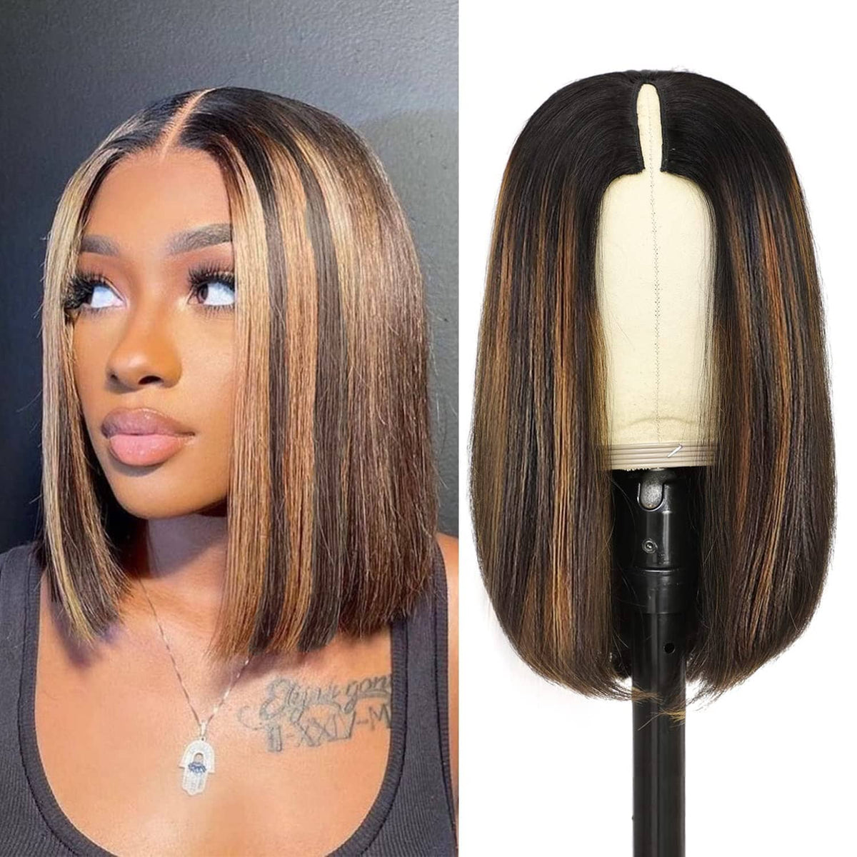 V Part Ombre Color Silky Straight Bob Wig|Labhairs – LABHAIRS®