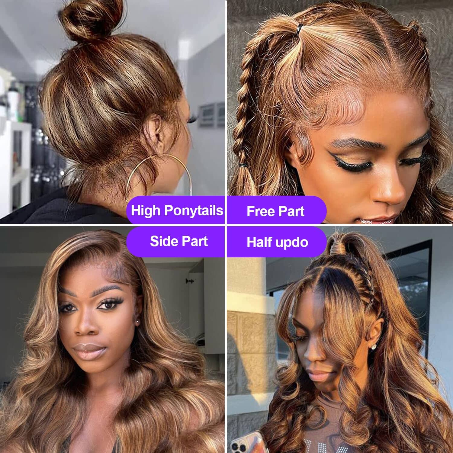 Full Lace Ombre Highlight Color Human Hair Wigs| Body Wave – LABHAIRS®
