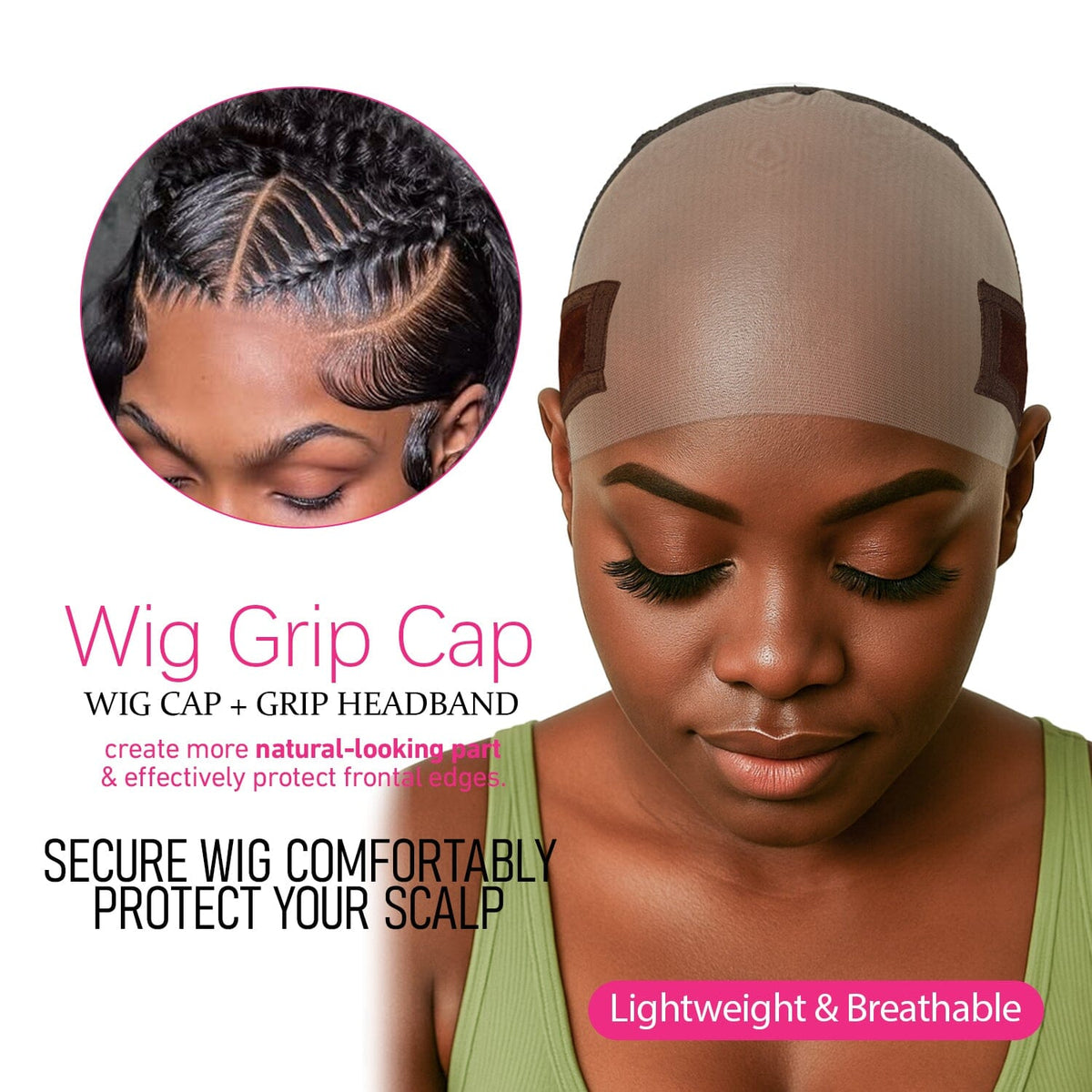 Labhairs Lace-MAX Wig Grip Cap - Holds Glueless Wig Securely in Place ...